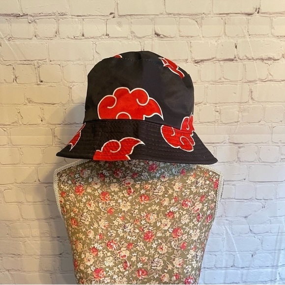 No Brand | Accessories | Naruto Akatsuki Cloud Reversible Bucket Hat ...